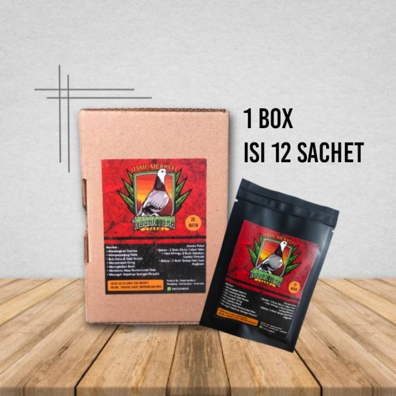 Jual 1 box jamu merpati nusantarafarm isi 12 sachet jamu merpati balap ...
