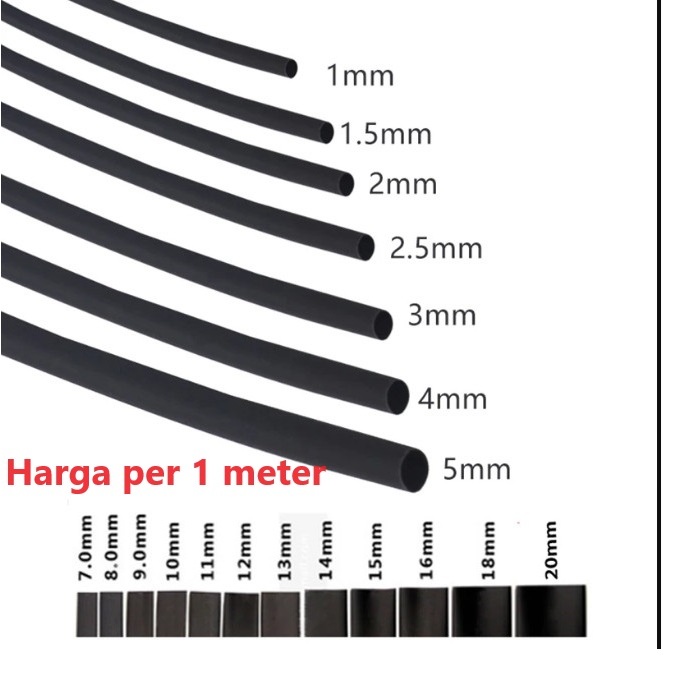 Jual Heatshrink Heat Shrink Selang Tube Selonsong Selang Bakar 12mm 12 ...