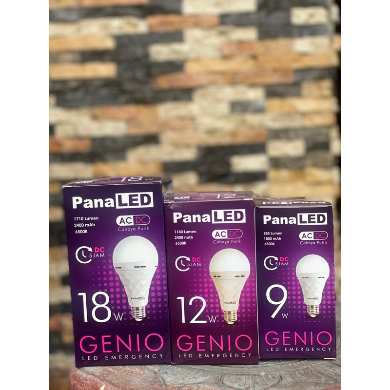 Jual LAMPU LED BULB EMERGENCY PANALED GENIO 9W 12 W 18W PUTIH | Shopee ...