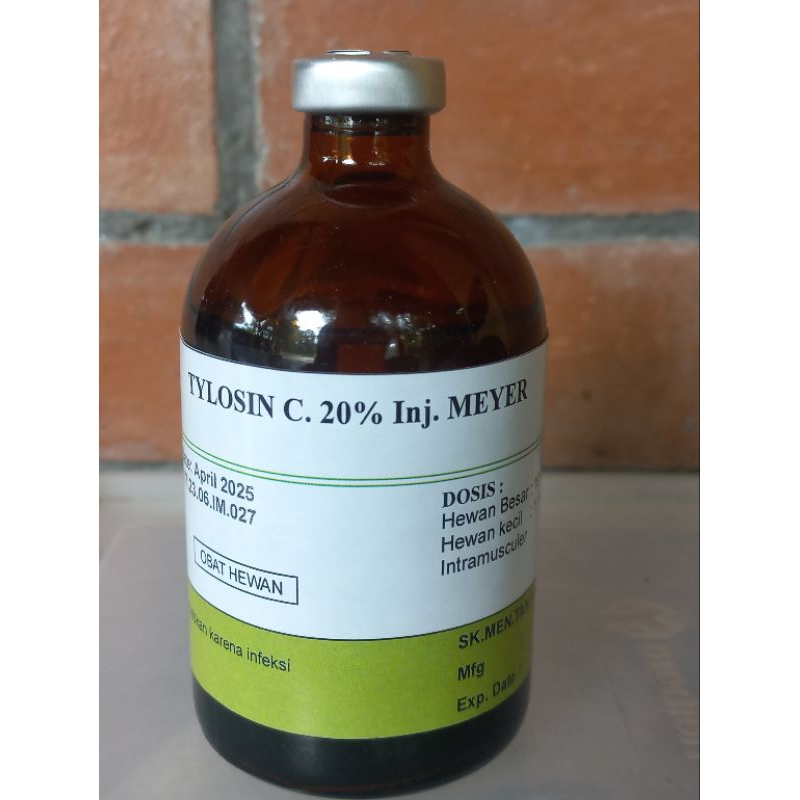 Jual TYLOSIN C.20Inj MEYER(MENGOBATI PENYAKIT INFEKSI BAKTERI PADA ...