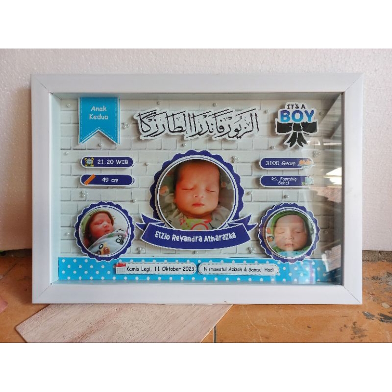 Jual Biodata Baby 3D 15R | Papan Nama Bayi | Bingkai Kelahiran Anak ...