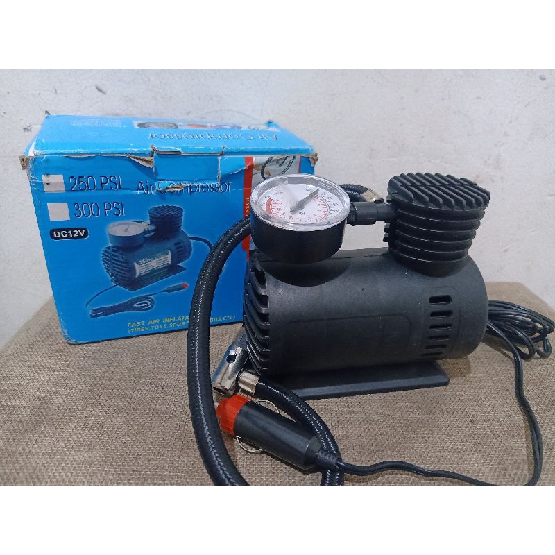 Jual Pompa Ban Mobil Mini Air Compressor Fast Air Inflation 250 PSI ...