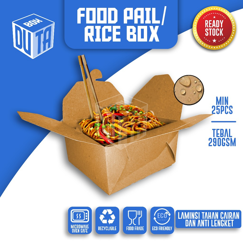 Jual Food Pail/ Rice Box size M/ Kemasan food pail/ Box food pail ...