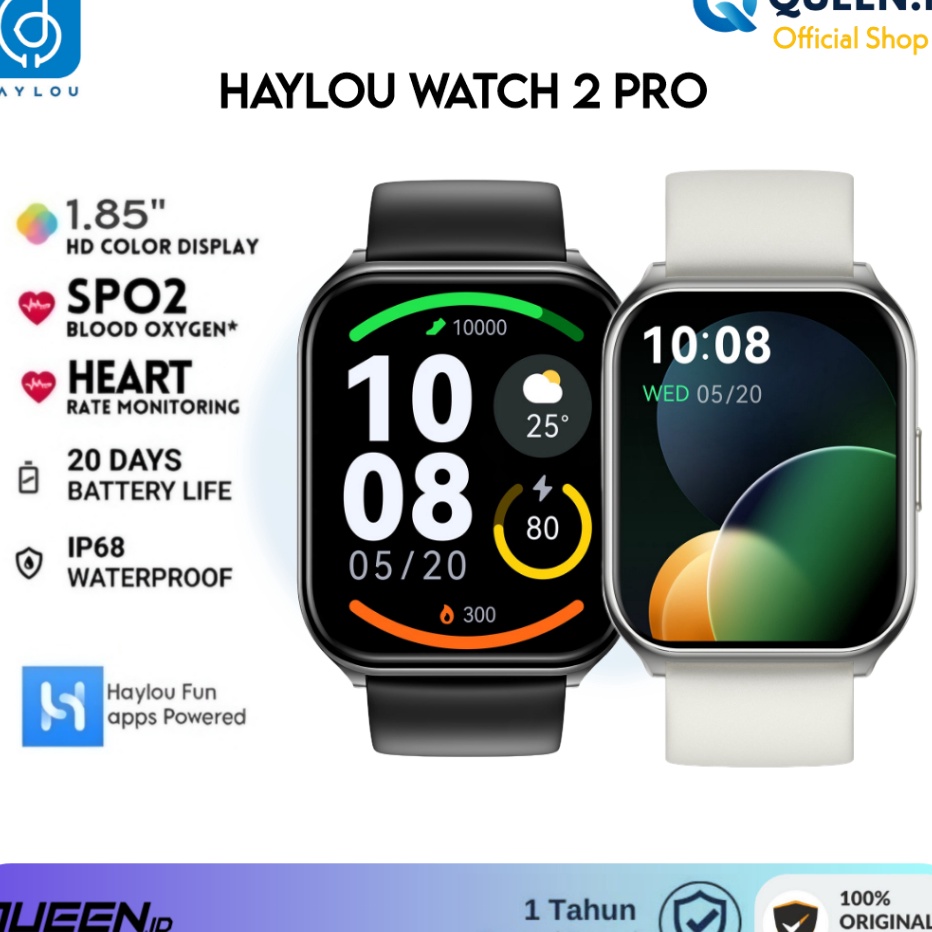 Jual New! Haylou Watch 2 Pro Smartwatch IP68 SpO2 1.85" Display LS02 ...