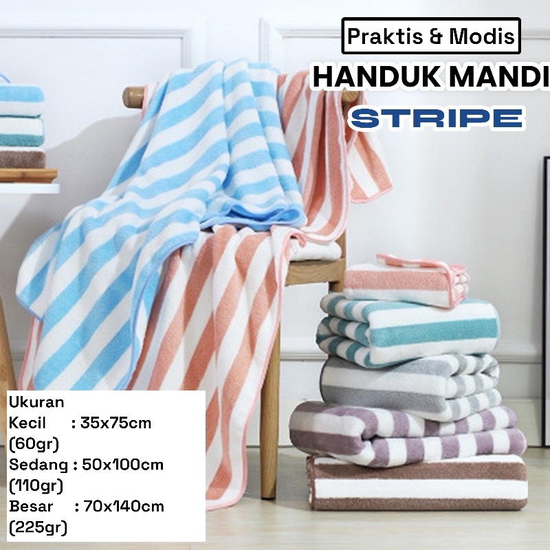 Jual Handuk Mandi Besar Jumbo Motif Minimalis Stripes Garis Ukuran ...