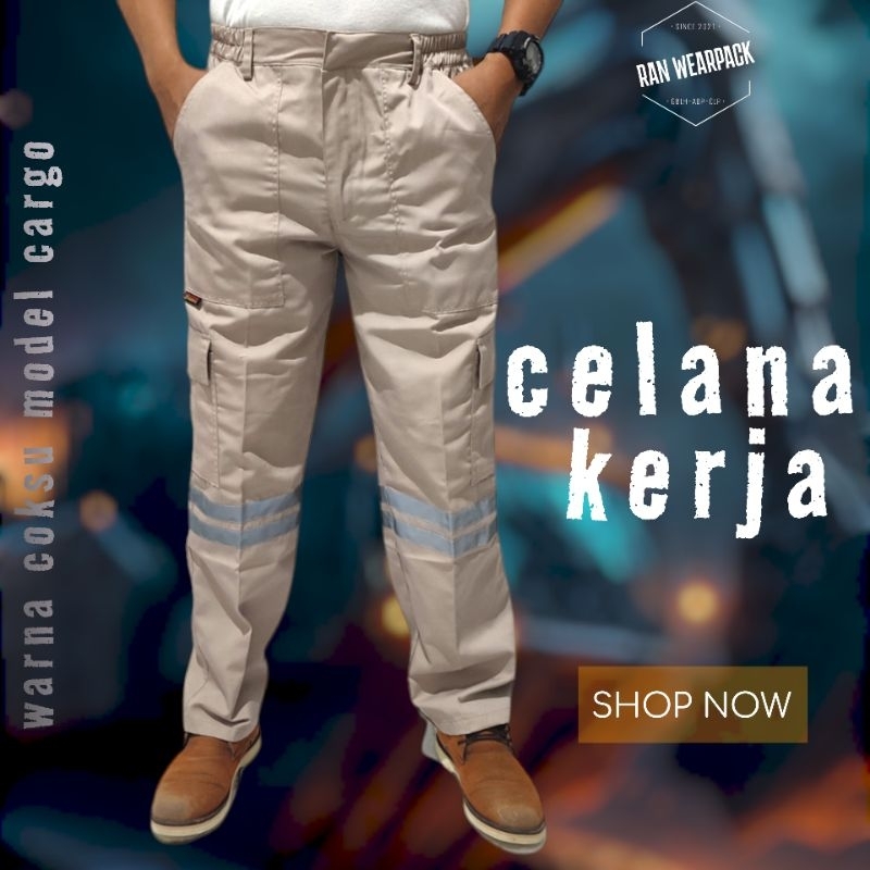Jual Wearpack Celana Panjang Kerja Model Cargo Warna Coksu List ...