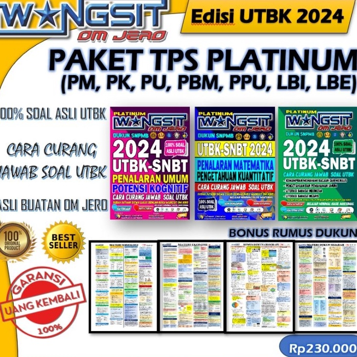 Jual [KODE PRODUK PDWLP7372] [TPS UTBK 2024] Buku Wangsit Om Jero UTBK SNBT 2024 PLATINUM ...