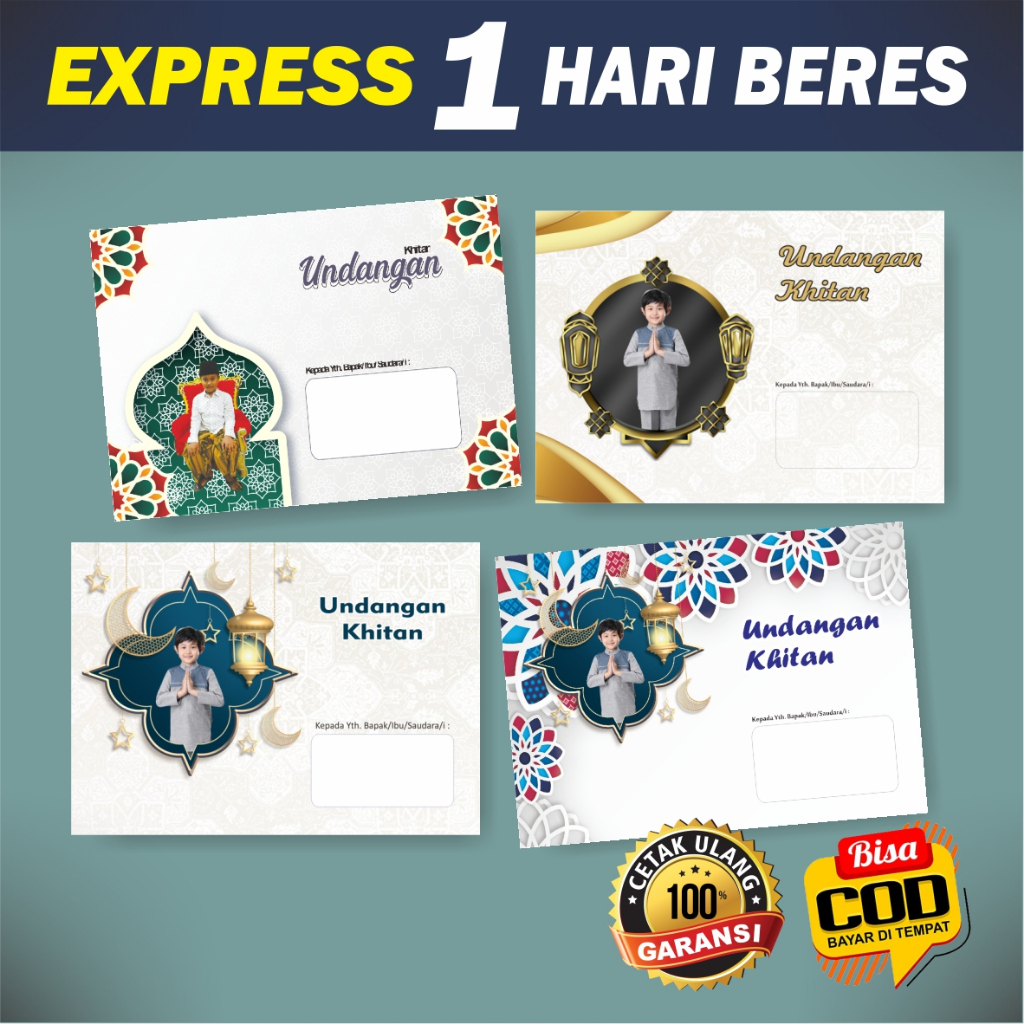 Jual Cetak Undangan Khitanan Sunat Sunatan Murah Simple Minimalis Unik ...