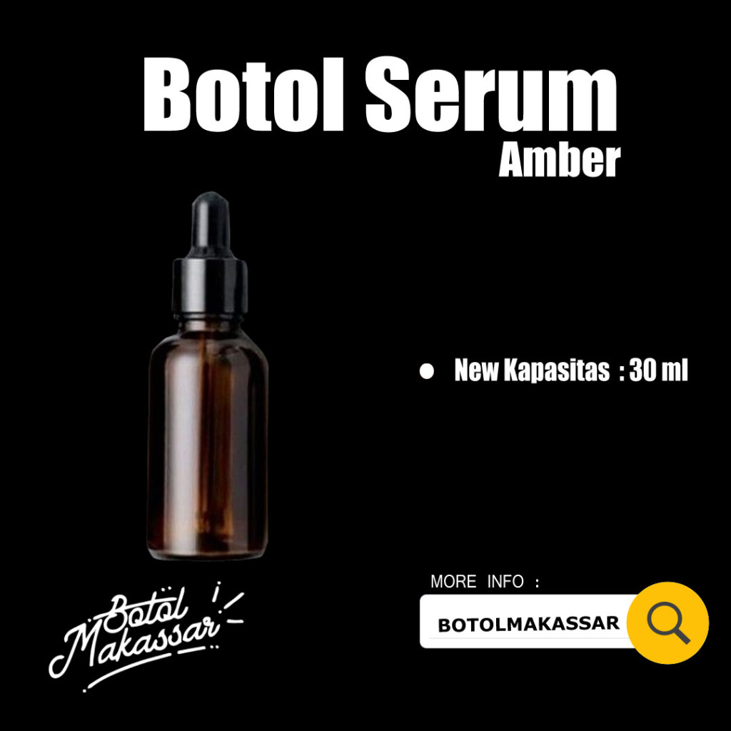 Jual Botol Serum Kaca Amber ukuran 30 ml (isi : 1 pcs) | Shopee Indonesia