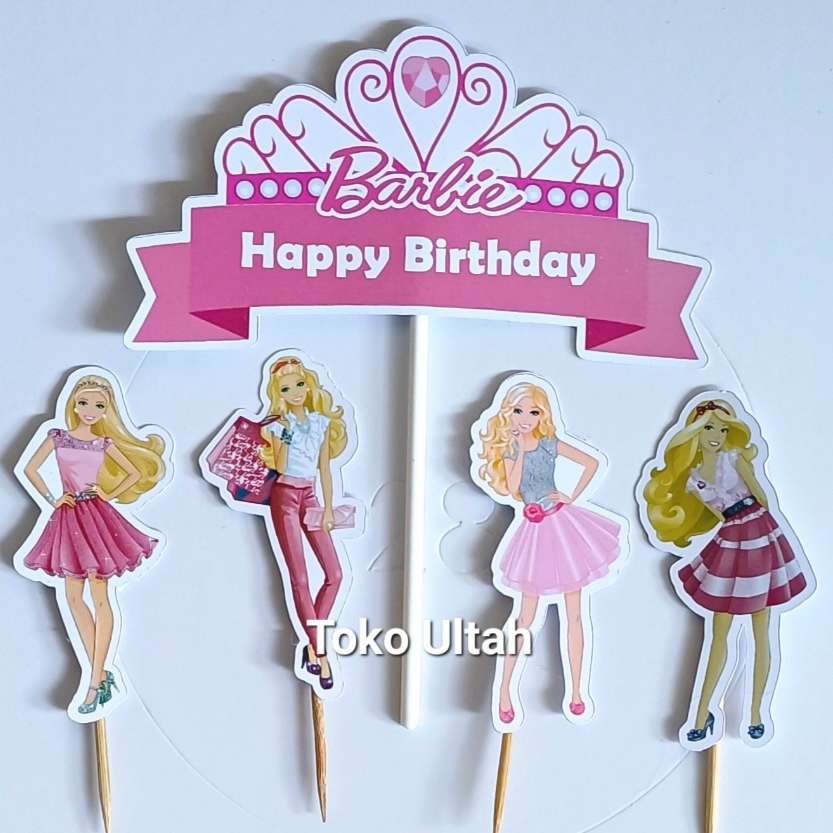 Jual Topper Barbie Custom Nama untuk Hiasan Kue Ulang Tahun / Ultah ...