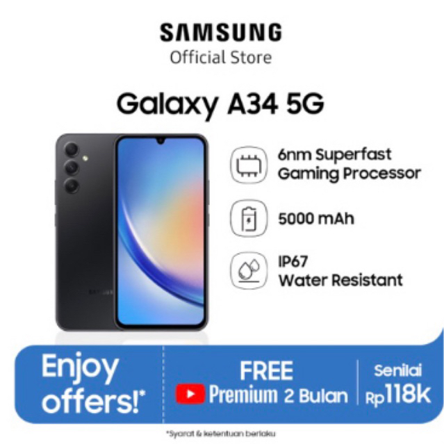 Jual Samsung Galaxy A34 5G Smartphone (8/128GB) | Shopee Indonesia