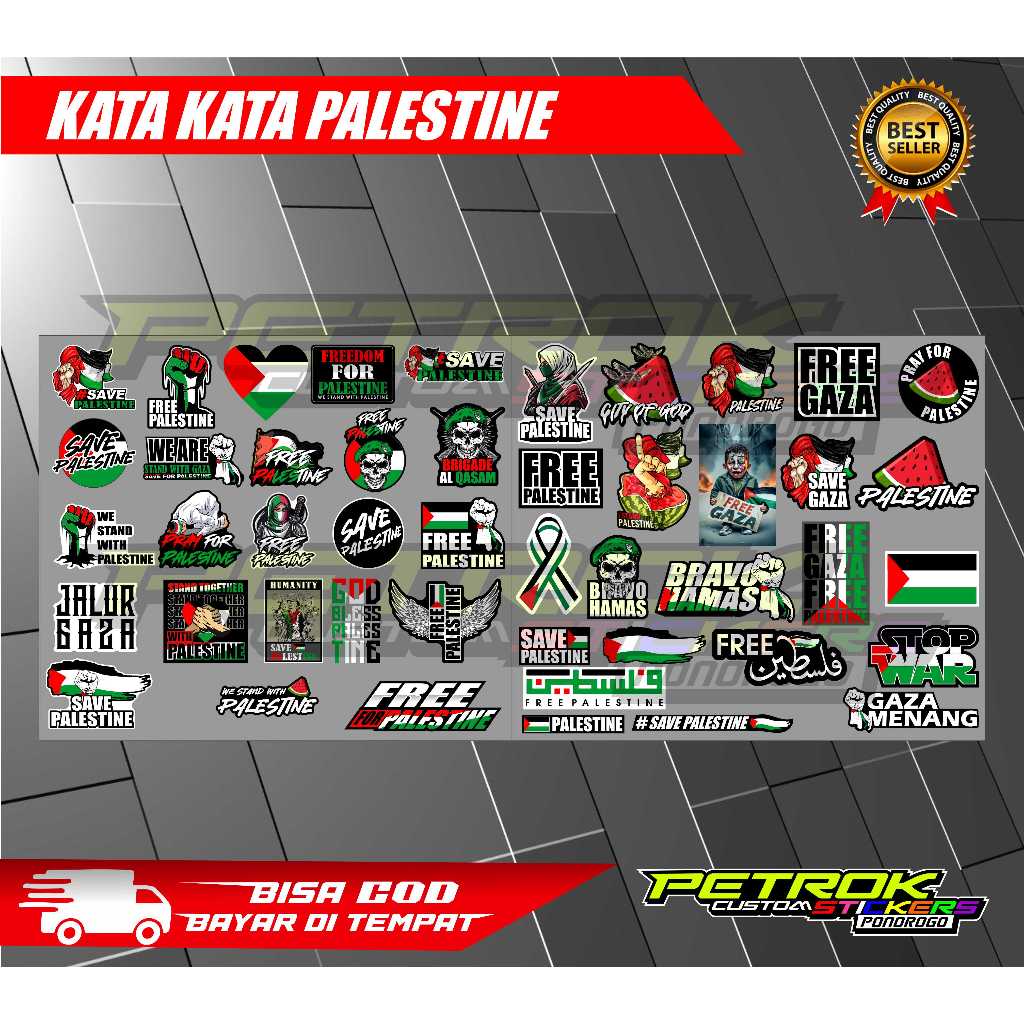 Jual STICKER PACK KATA KATA VIRAL SAVE PALESTINE / STICKER KATA KATA ...
