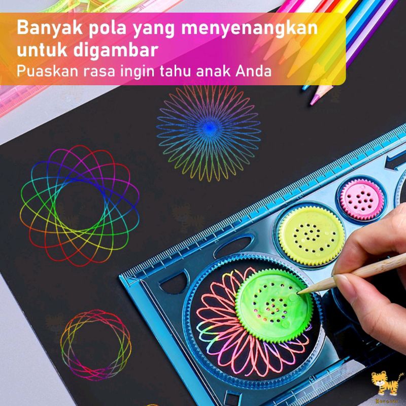 Jual Penggaris Rotary/Garisan Rotary Pattern Bunga/spirograph geometrik ...