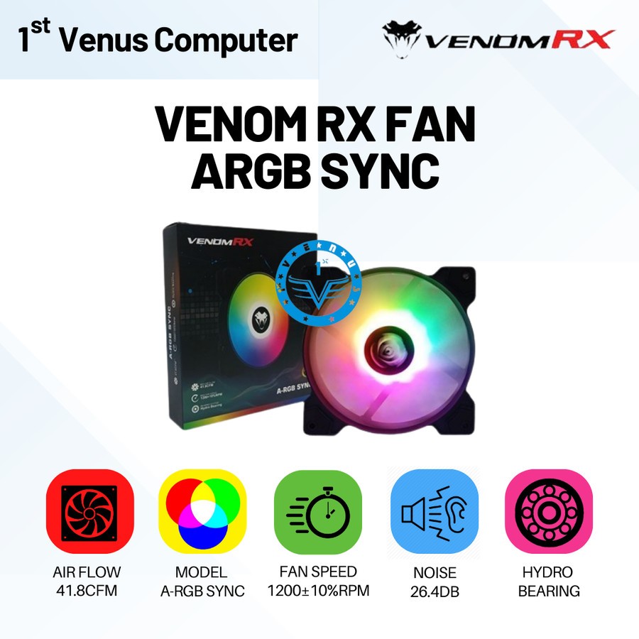 Jual Fan Casing ARGB Sync VenomRX 12 Cm / Fan Case 12CM A-RGB / FAN01 ...
