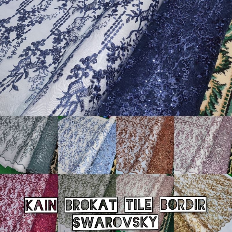 Jual kain brokat tile bordir payet | Shopee Indonesia
