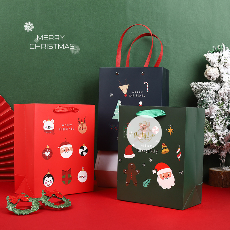 Jual Paper Bag Natal Motif Karakter Santa Rusa Snowman / Goodie Bag ...