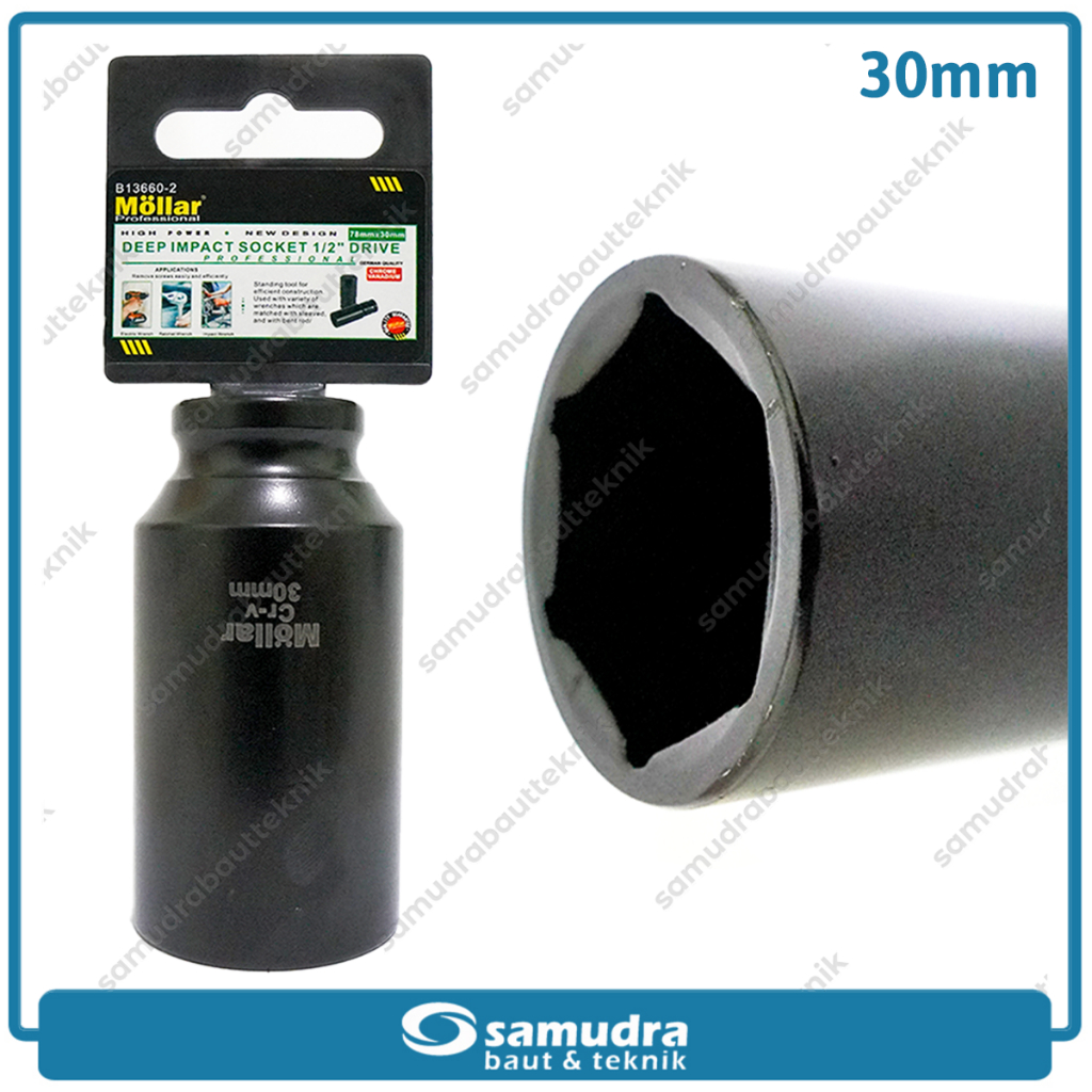 Jual Mata Sok Panjang MOLLAR 30 mm Deep Wall Impact Wrench Sock Socket 1/2" | Shopee Indonesia