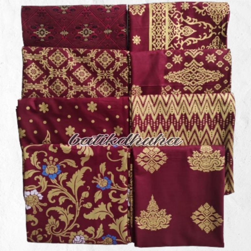 Jual KAIN BATIK PRADA WARNA MERAH MAROON 2x1 meter | Shopee Indonesia
