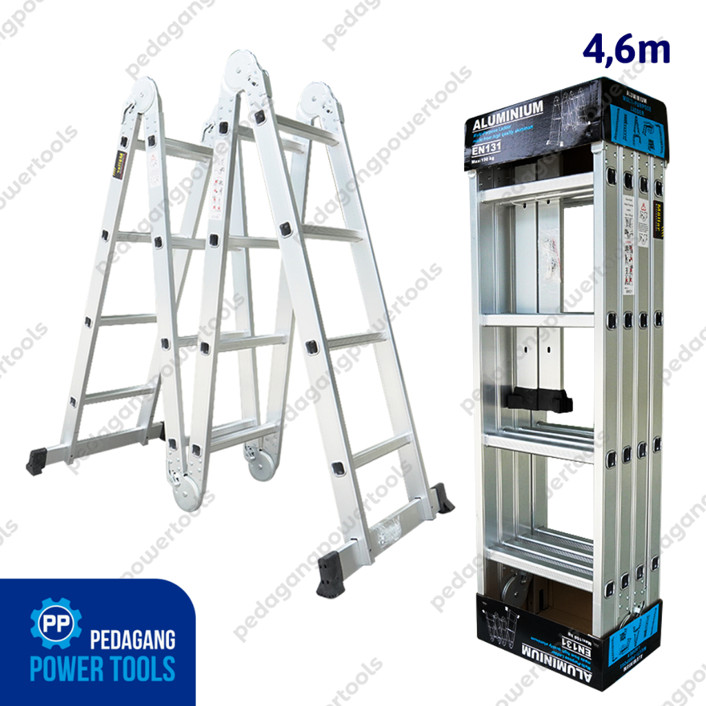 Jual TANGGA LIPAT A 4.6 METER MULTIFUNGSI ALUMINIUM DOUBLE LADDER 4 X 4 ...