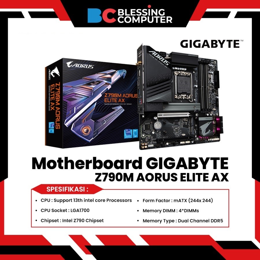 Jual Motherboard GIGABYTE Z790M AORUS ELITE AX | Shopee Indonesia