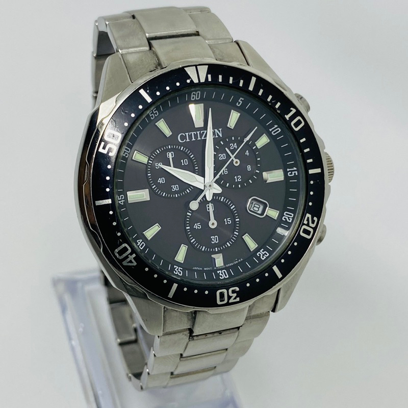 Jual Citizen Chronograph Black Dial Bezel Rotate | Shopee Indonesia