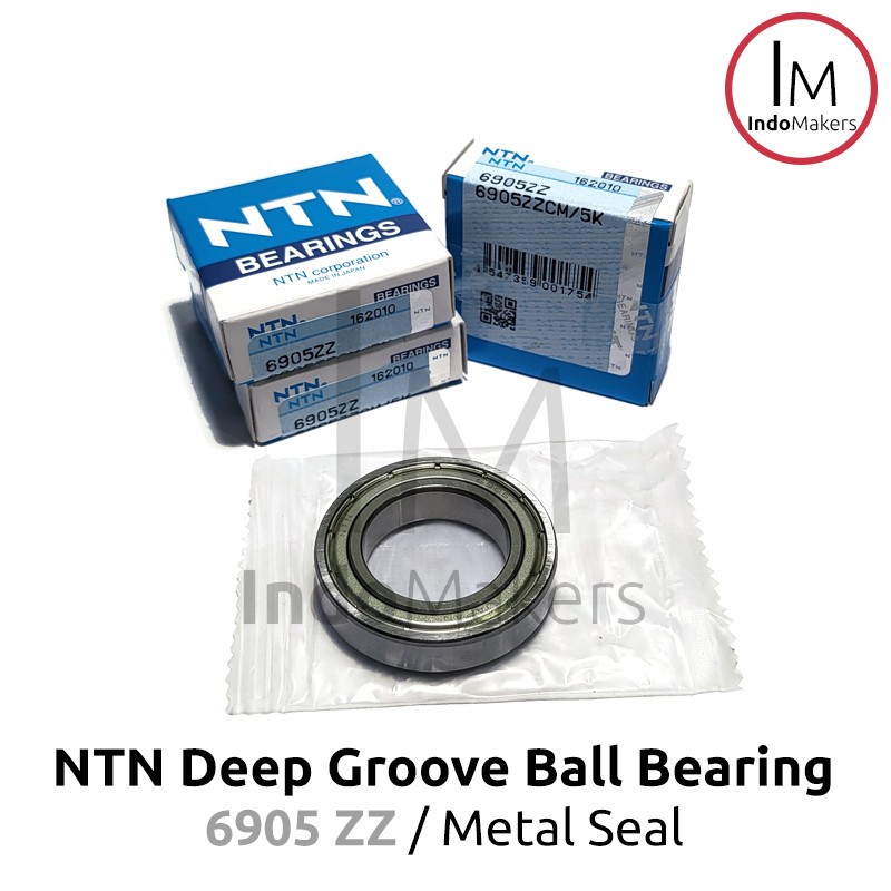 Jual Deep Groove Ball Bearing 6905ZZ Metal Seal - As 25mm NTN Japan ...