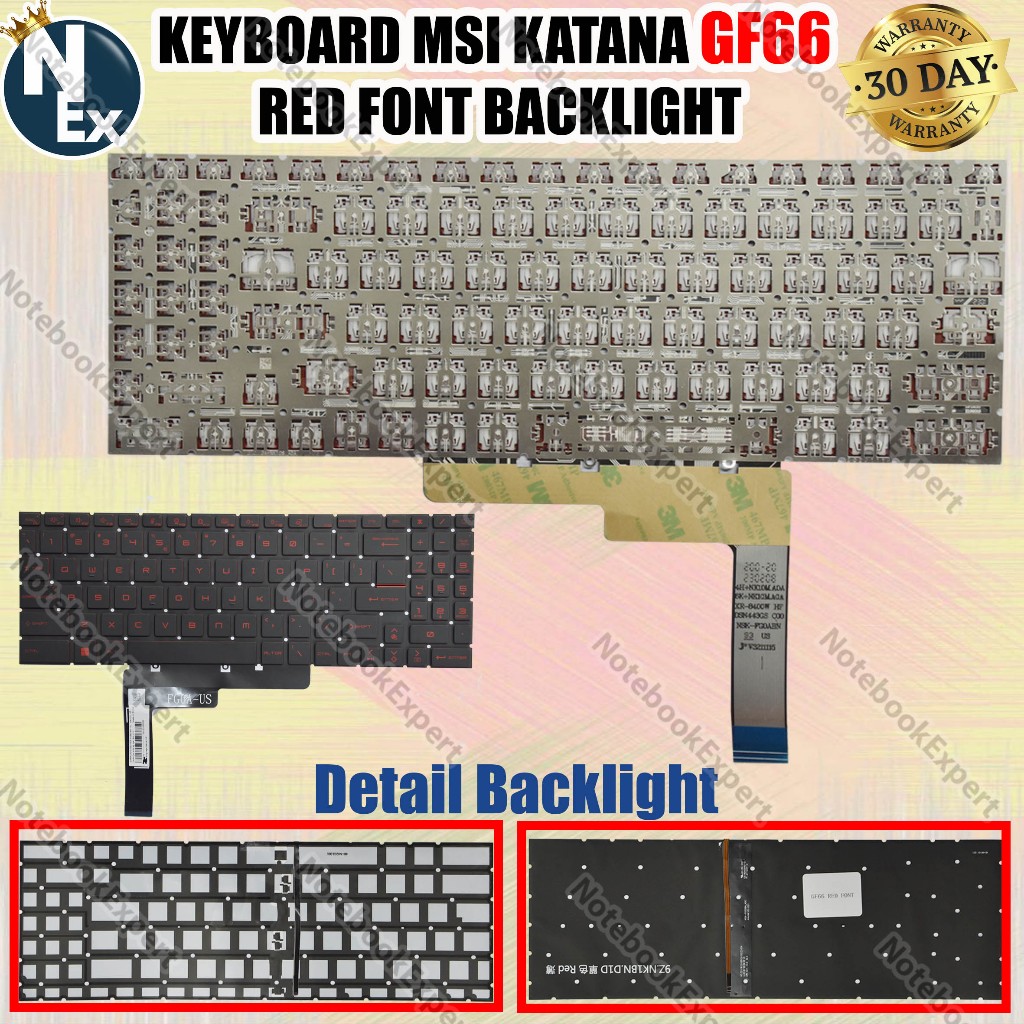 Jual KEYBOARD MSI KATANA GF66 RED FONT BACKLIGHT - BLACK | Shopee Indonesia