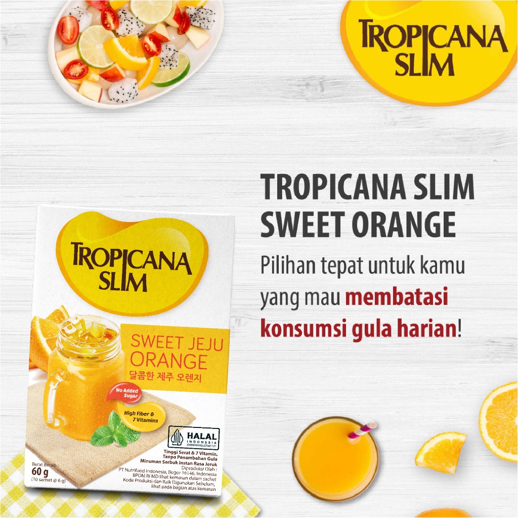 Jual Tropicana Slim Sweet Jeju Orange (Sugar Free) 10 sachet - Minuman ...