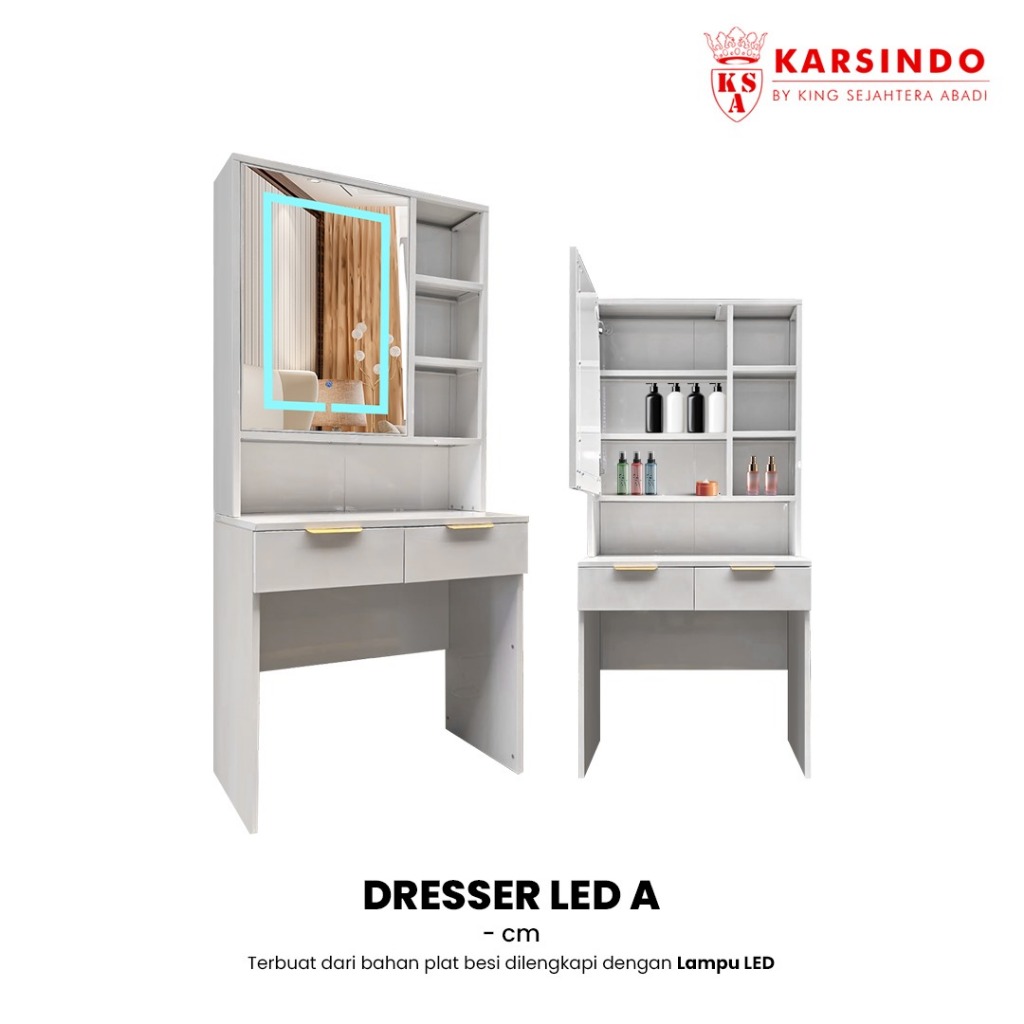 Jual meja rias LED A / meja rias plat besi | Shopee Indonesia