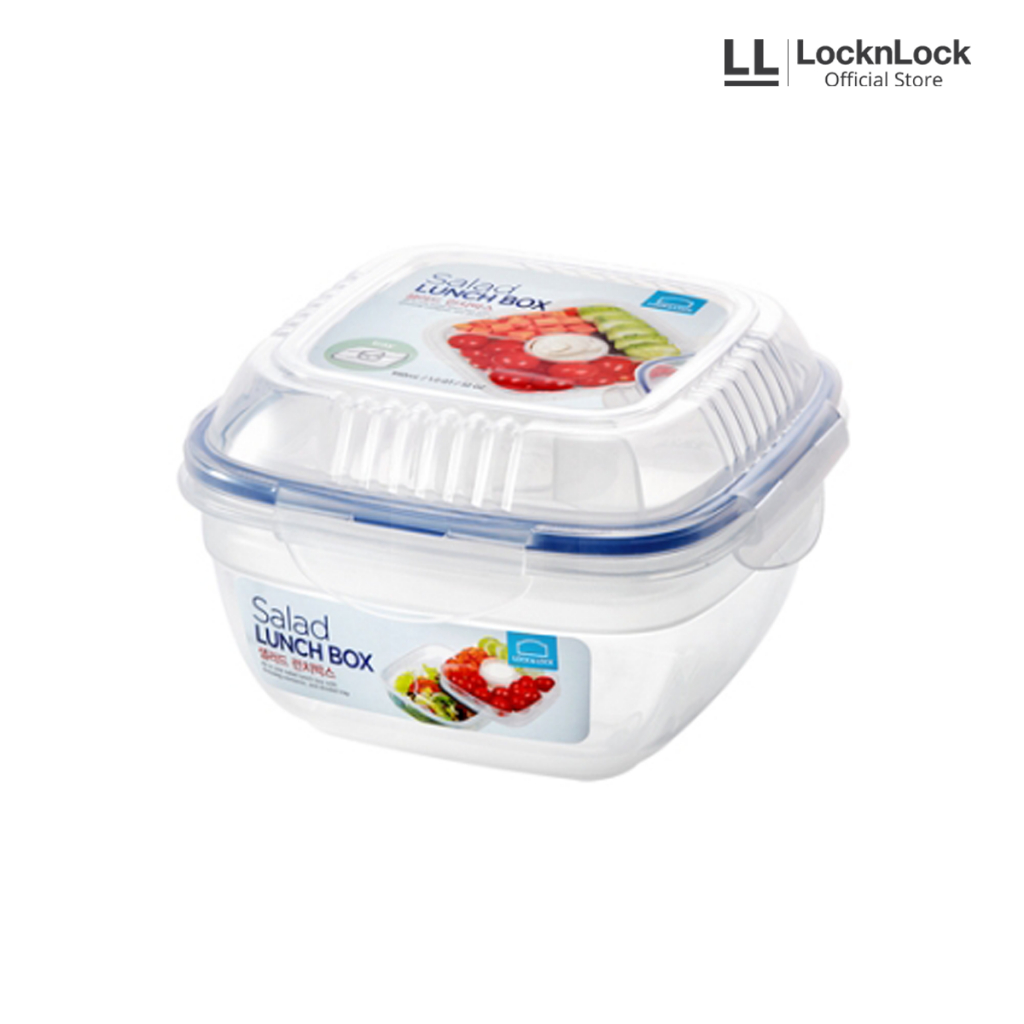 Jual LocknLock Salad Lunch Box 950ml With Tray Sauce (HSM8440T ...