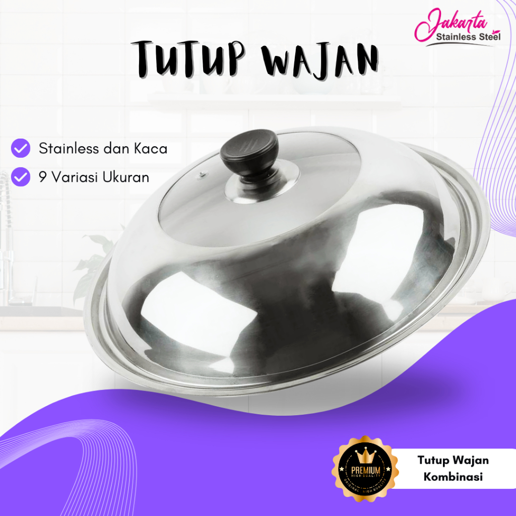 Jual JSS - Tutup Wajan Stainless Steel Tutup Panci Kuali Penutup ...
