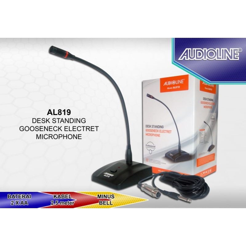 Jual Mic Meja Mic Condenser AudioLine AL819 Mic Mimbar Podium | Shopee Indonesia