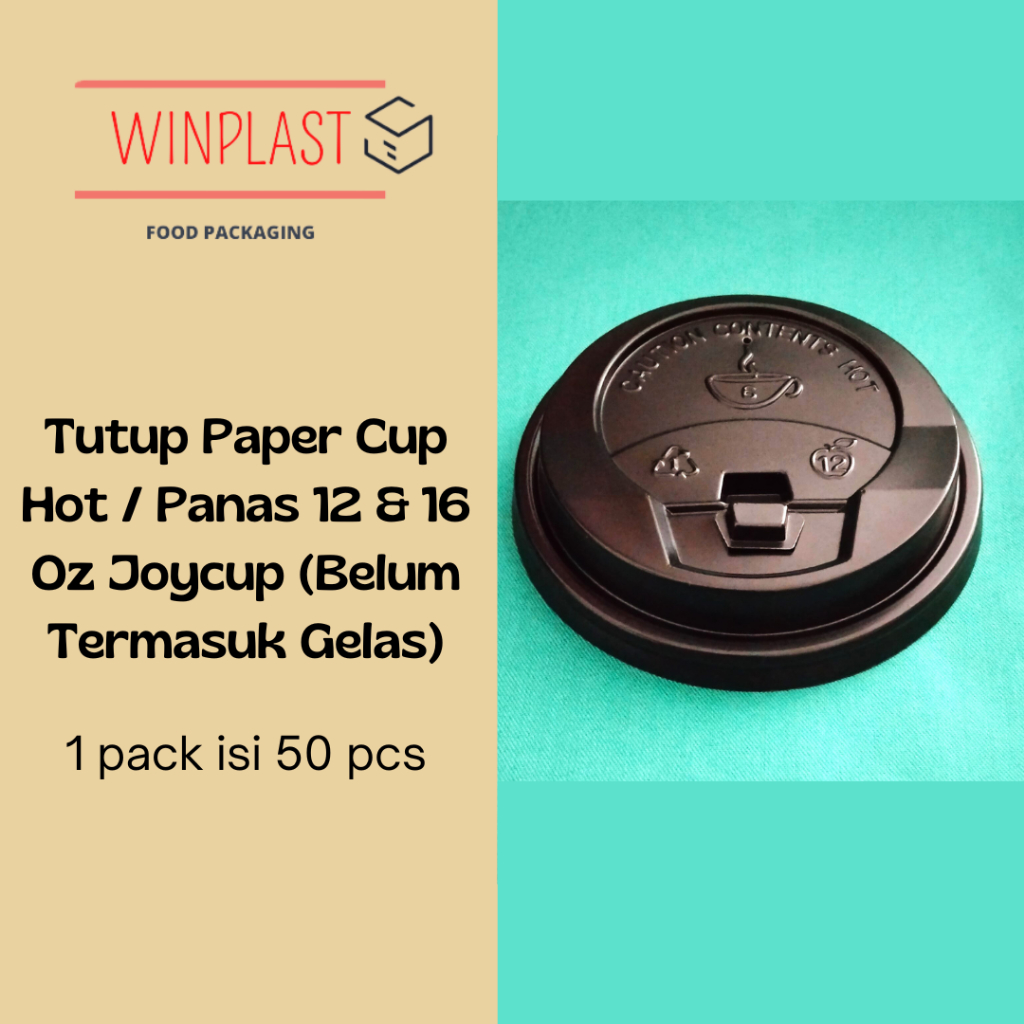 Jual Tutup / Lid Gelas Kertas / Paper Cup Hot / Panas 12 & 16 Oz isi 50 pcs | Shopee Indonesia