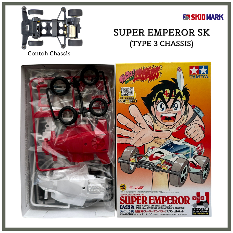 Jual Mobil Rakit Tamiya Mini 4WD - Super Emperor SK Type 3 Chassis ...