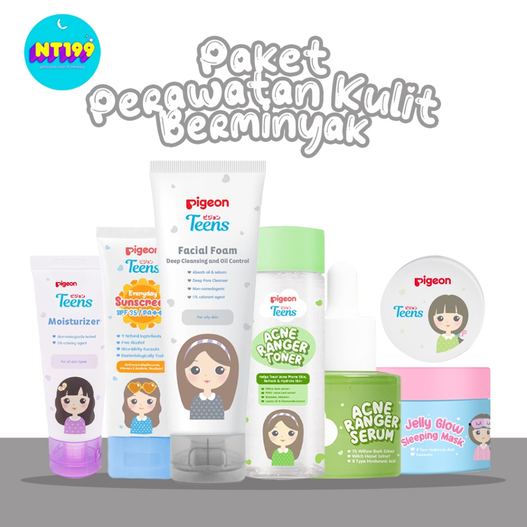 Jual Pigeon Teens 1 Paket Lengkap Skincare Kulit Remaja Berminyak ...