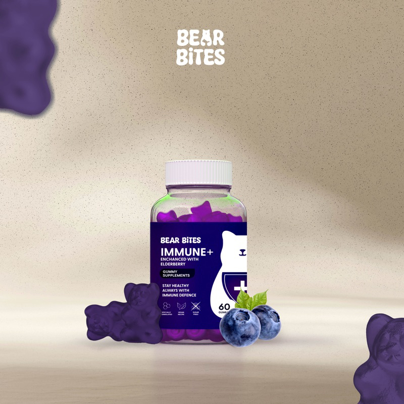 Jual Bear Bites Immune+ Supplement Gummies - 60 Delicious Gummies ...