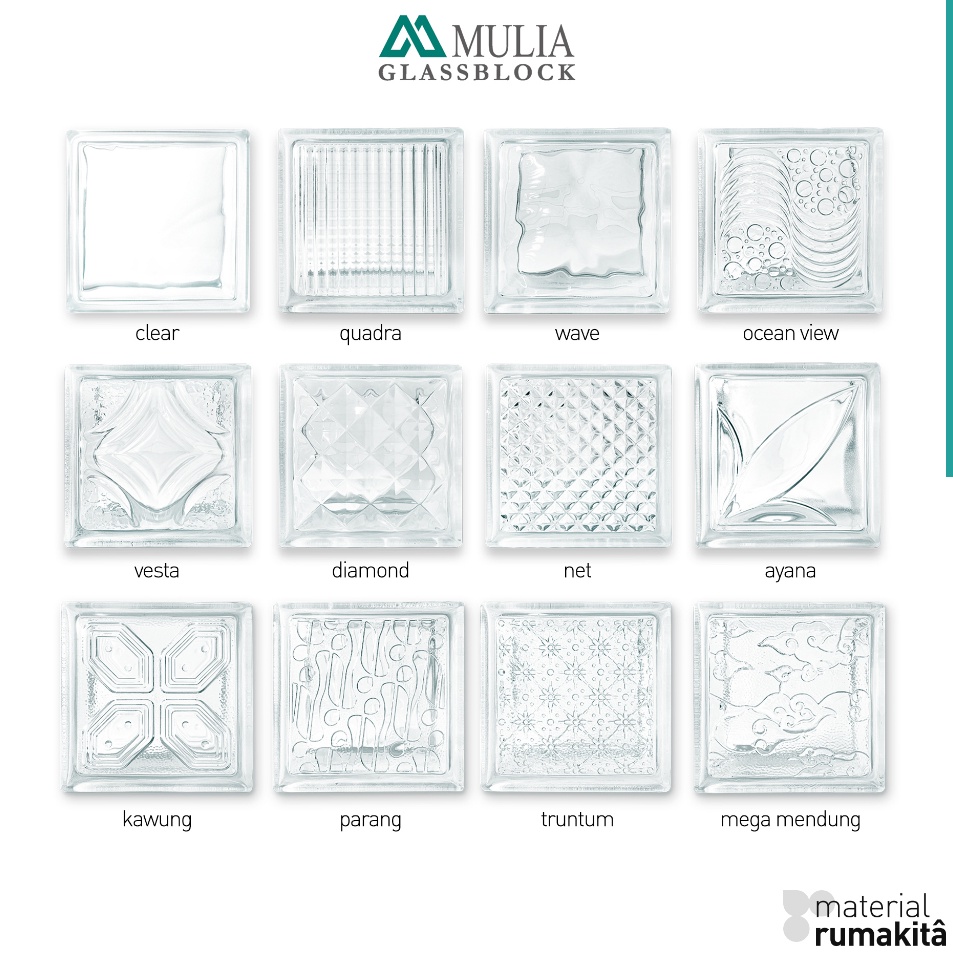 Jual TIPE GHQ713 GLASS BLOCK MULIA MOTIF / GLASSBLOCK DINDING | Shopee ...