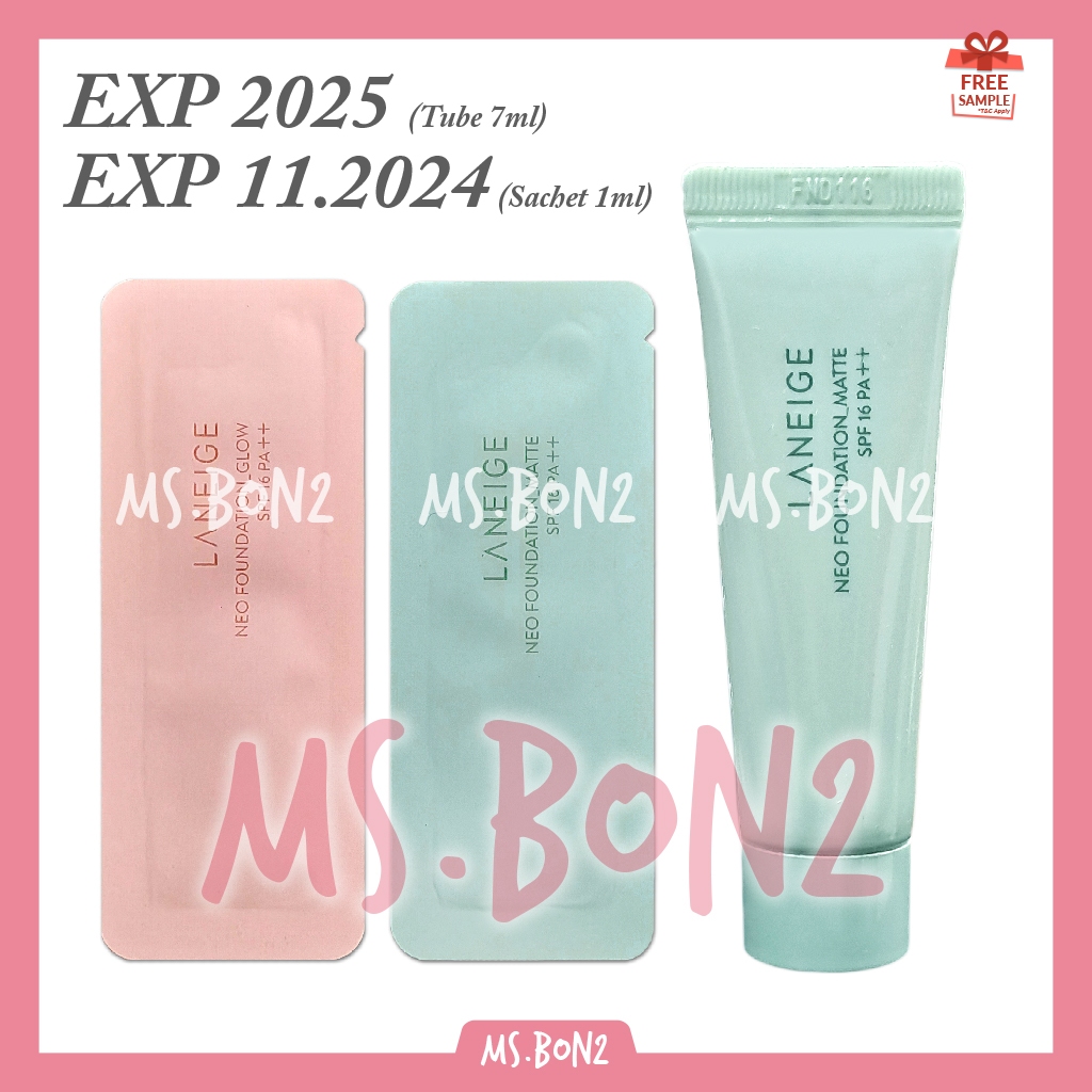 Jual LANEIGE Neo FOUNDATION Matte / Glow Sample Travel Tester Mini ...