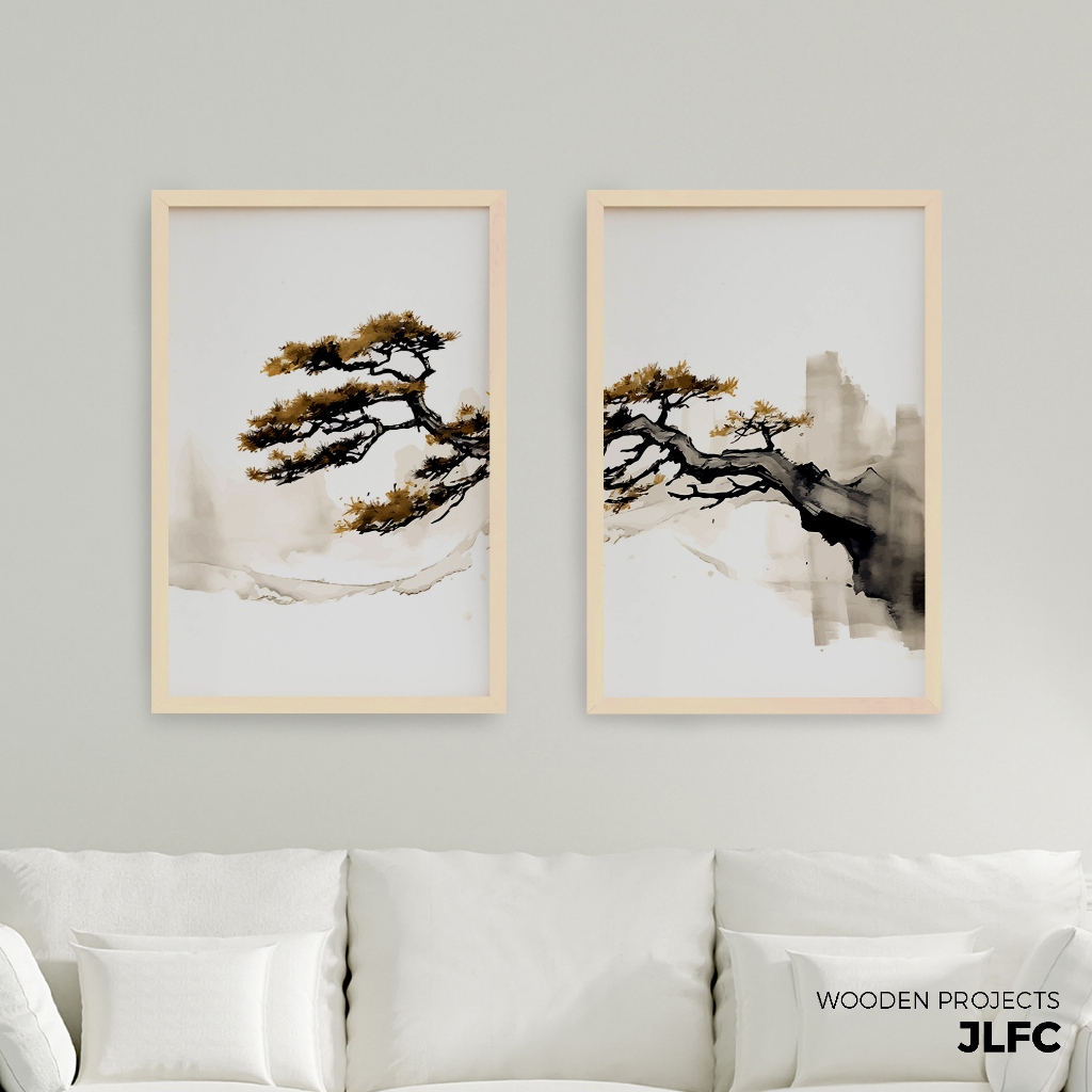 Jual Wooden Projects Set Hiasan Dinding Premium Frame Kayu Wall Decor ...