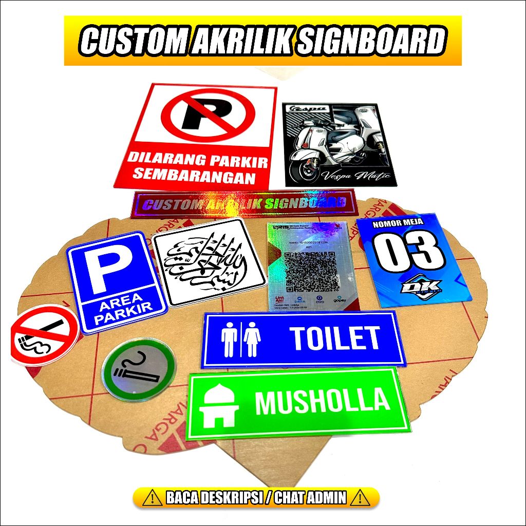 Jual Custom Akrilik Sign Board / Akrilik Tanda / Acrylic Dinding ...