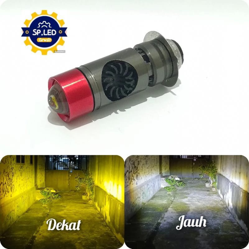 Jual LAMPU UTAMA LED MOTOR H6 LASER + KIPAS 2 WARNA PUTIH KUNING DAN SENJA | LED H6 LASER MOTOR ...