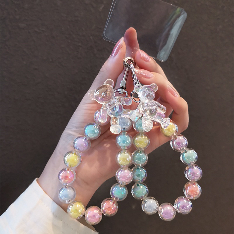 Jual Tali Rantai Manik-Manik Gantungan Beruang Bening Untuk Universal ...