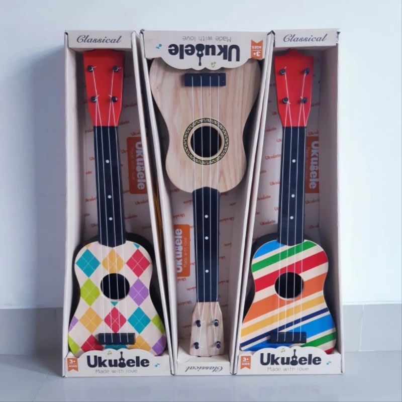 Jual Gitar Ukulele Senar 4 / Guitar Akustik Mini Mainan Anak Alat Musik ...