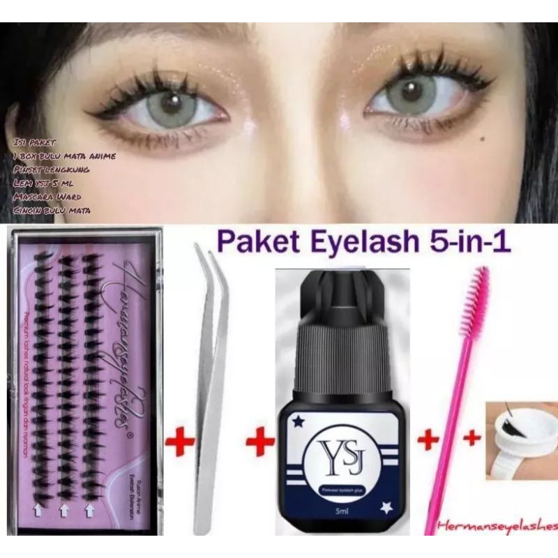 Jual Paket Eyelash Extension Rusian 5 in 1(Lem YSJ Premium) | Shopee ...