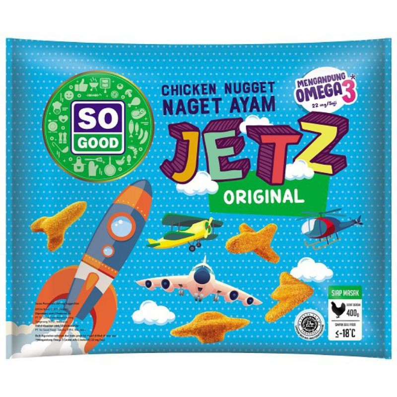 Jual SO GOOD CHICKEN NUGGET JETZ NAGET AYAM BENTUK PESAWAT JET 400 GRAM ...