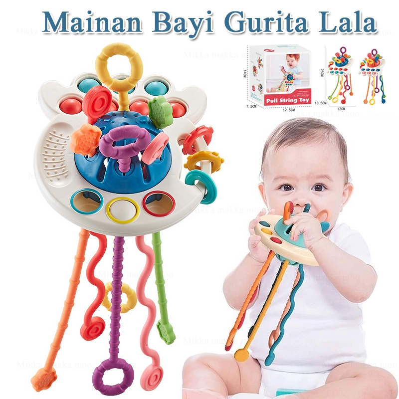 Jual Mainan Edukasi Bayi Multifungsi Bayi Tarik Panjang Mainan Gigitan ...