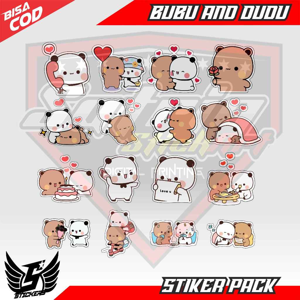 Jual STICKER PACK BUBU & DUDU LUCU VIRAL / STICKER PACK PEACH & GOMA ...