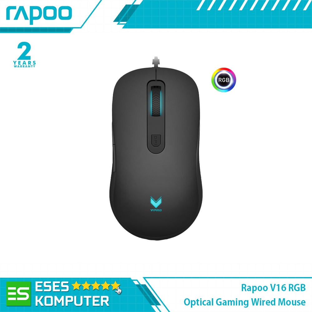 Jual Mouse RAPOO V16 RGB | Optical Mouse Gaming | Shopee Indonesia