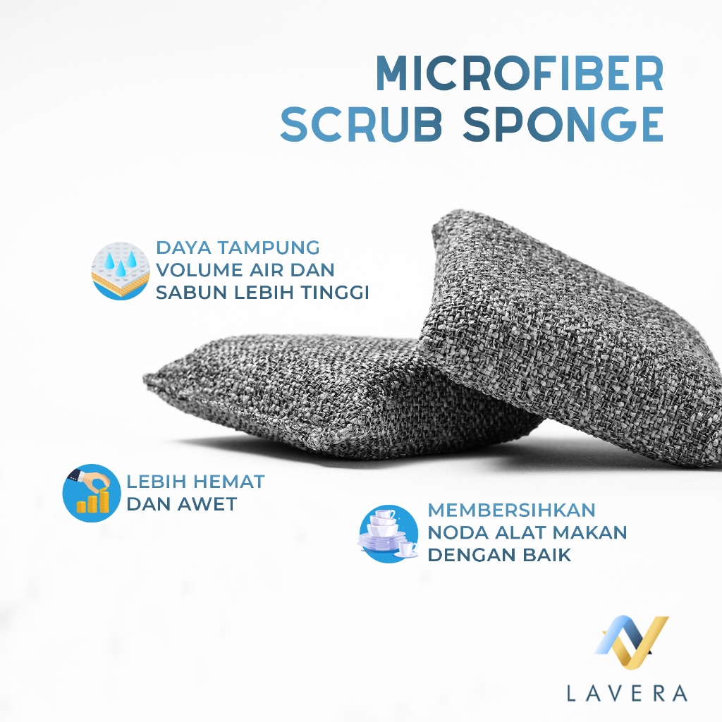 Jual Microfiber Scrub Sponge Alat Pencuci Piring Spon Cuci Mobil Motor ...