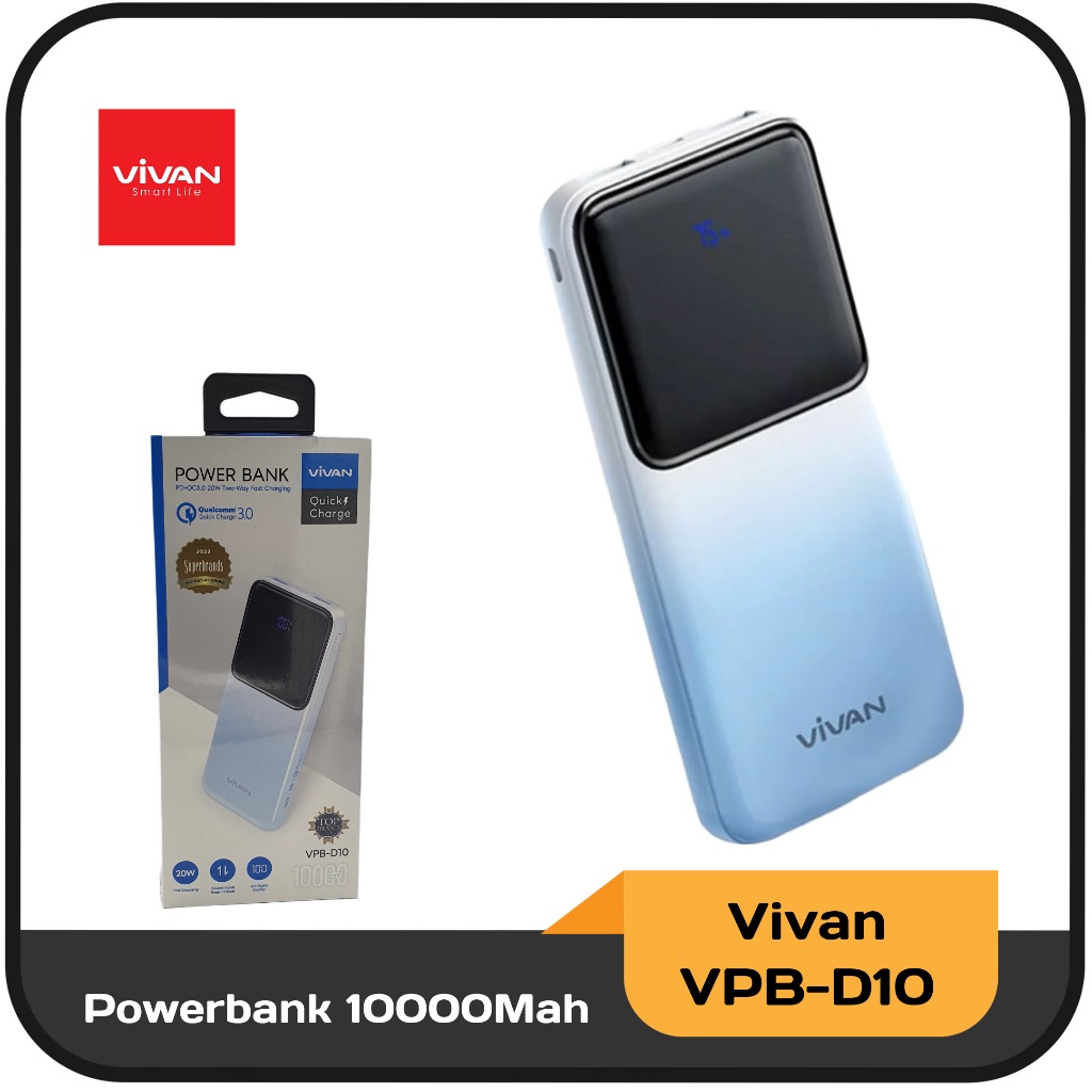 Jual Powerbank Vivan VPB-D10 10000mah 20W Quick Charge | Shopee Indonesia